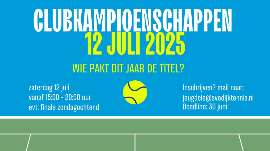 Clubkampioenschappen Geel · SV Odijk Tennis